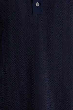 Missoni Jacquardknit Cottonblend Polo Shirt - Navy