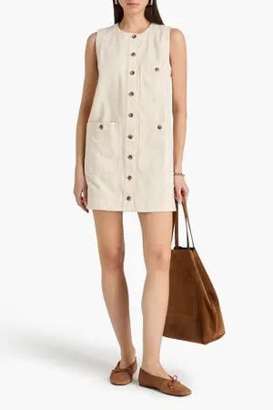 Veronica Beard Oakley Denim Mini Dress - Ecru