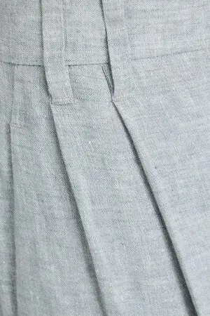 Brunello Cucinelli Metallic Linen-blend Tapered Pants