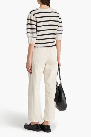 Veronica Beard Ryder High-rise Tapered Jeans - Ecru