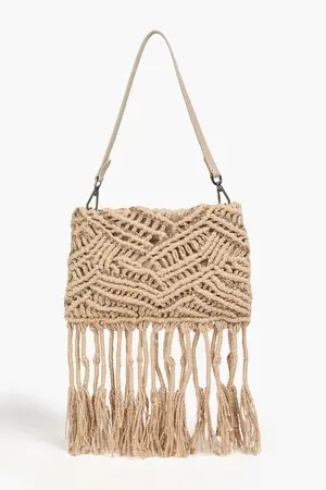 Brunello Cucinelli Crochet Shoulder Bag With Fringe