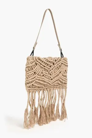 Brunello Cucinelli Crochet Shoulder Bag With Fringe