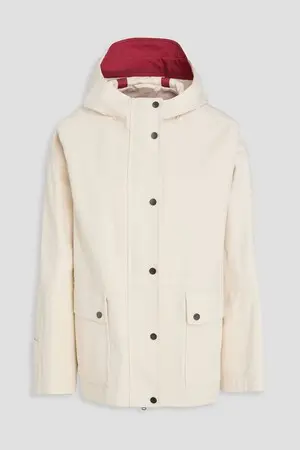 Brunello Cucinelli Cotton-canvas Hooded Jacket With Bead Embellishments