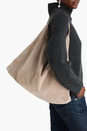 Brunello Cucinelli Suede Tote - Stone
