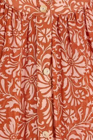 Veronica Beard Ashlynn Floral-print Silk-georgette Blouse - Brick