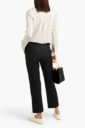 Loulou De Saison Sofe Cropped Wool-twill Straight-leg Pants - Black