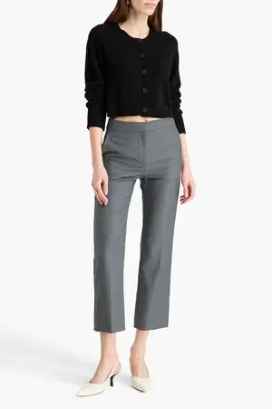 Loulou De Saison Sofe Cropped Wool-twill Straight-leg Pants - Gray