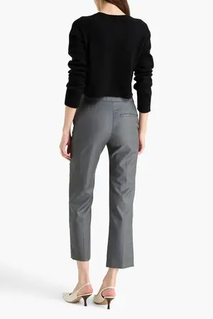 Loulou De Saison Sofe Cropped Wool-twill Straight-leg Pants - Gray