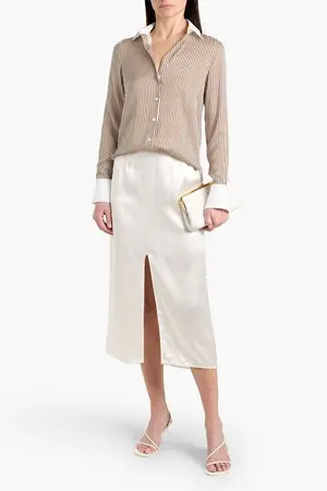 Veronica Beard Amelia Striped Silk-blend Shirt