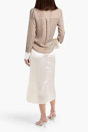 Veronica Beard Amelia Striped Silk-blend Shirt