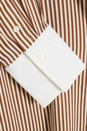 Veronica Beard Amelia Striped Silk-blend Shirt