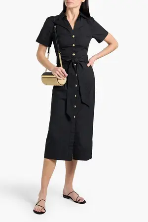 Veronica Beard Tabby Stretch-cotton Poplin Midi Shirt Dress - Black