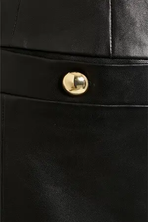 Veronica Beard Paige Leather Mini Shirt Dress