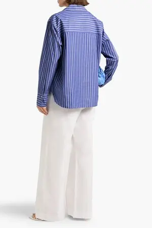 Vince Striped Cotton-poplin Blouse