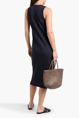 Vince Ribbed-knit Midi Dress - Midnight Blue