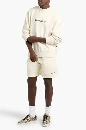 Palm Angels Embroidered Cotton-twill Drawstring Shorts - Ivory