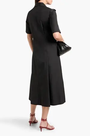 Vince Pleated Cotton-poplin Midi Shirt Dress