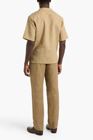 Sandro Cotton And Linenblend Shirt - Sand