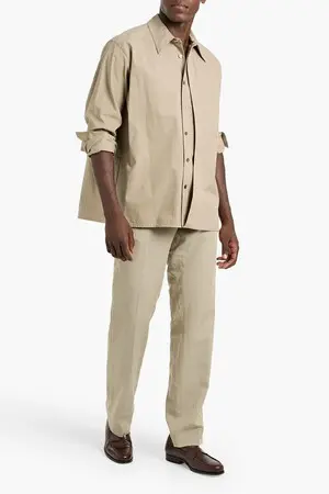 Sandro Tapered Lyocell-blend Pants - Mushroom