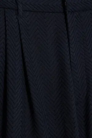 Missoni Cotton-blend Pleated Shorts - Navy
