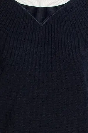 Thom Browne Two-tone Cashmere And Wool-blend Sweater
