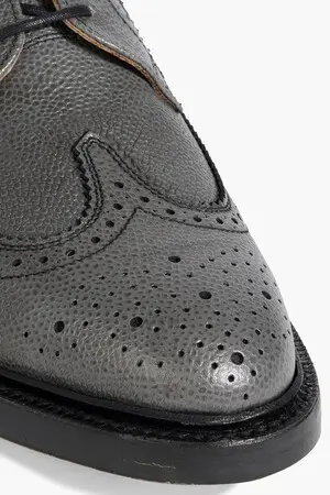 Thom Browne Metallic Pebbled-leather Brogues - Anthracite