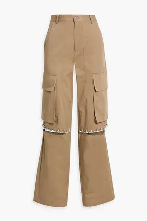 AREA Cutout Crystal-embellished Cargo Pants
