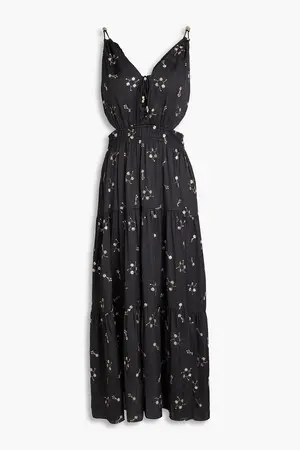 Maje Sequin-embellished Satin Midi Dress