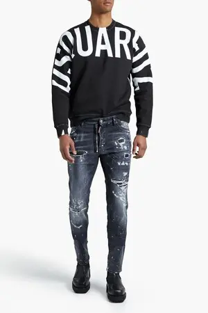 Dsquared2 Printed Cotton-fleece Sweatshirt
