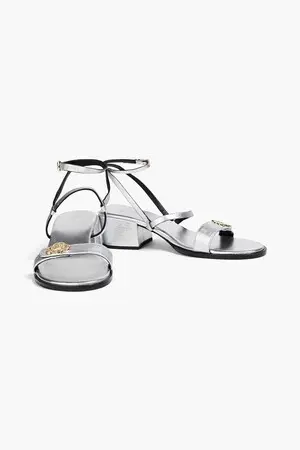 Maje Metallic Leather Sandals