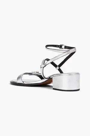 Maje Metallic Leather Sandals