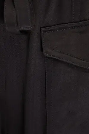 GANNI Cupro And Ecovero™-blend Satin Cargo Pants - Black