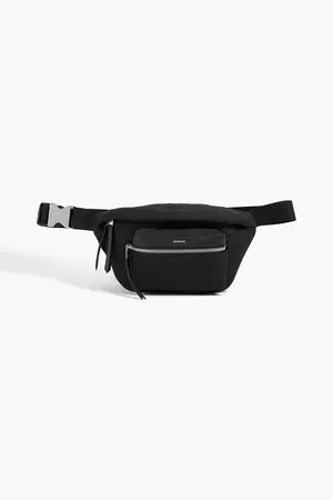 Sandro Leather-trimmed Belt Bag - Black