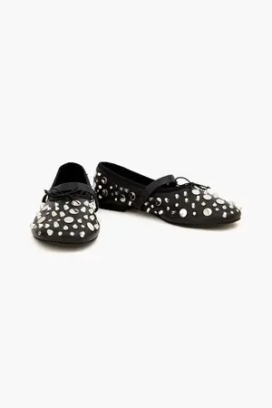 Maje Embellished Leather Mary Jane Flats