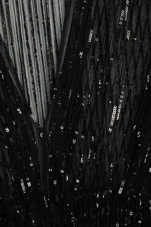 Maje Sequined Plissé Tulle Midi Dress