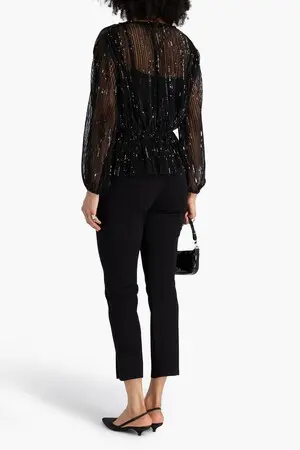 Maje Sequin-embellished Tulle Top