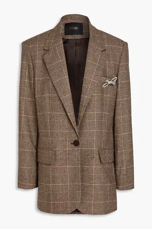 Maje Checked Tweed Blazer