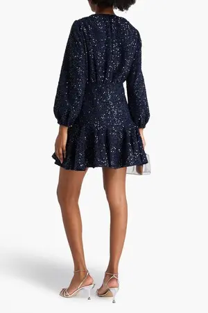 Maje Sequined Metallic Tweed Mini Dress