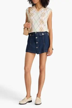 Maje Denim Skirt-style Overlay Shorts