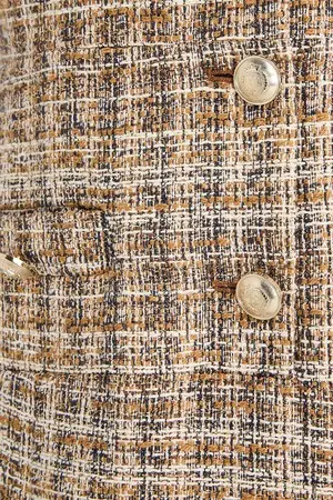 Maje Pleated Tweed Mini Dress