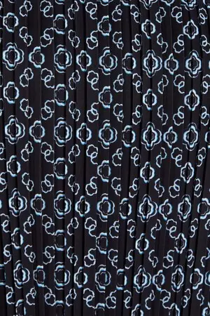 Maje Printed Plissé Satin-twill Mini Dress