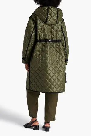 Maje Quilted Shell Hooded Coat With Corduroy Trims