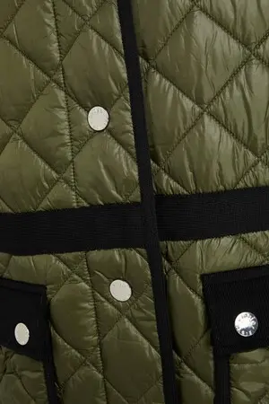Maje Quilted Shell Hooded Coat With Corduroy Trims