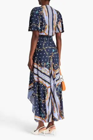 Maje Printed Crepe Maxi Dress