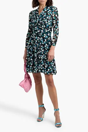 Diane Von Furstenberg Brenda Wrap-effect Printed Mini Dress