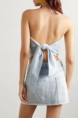 Tibi Strapless Denim Top
