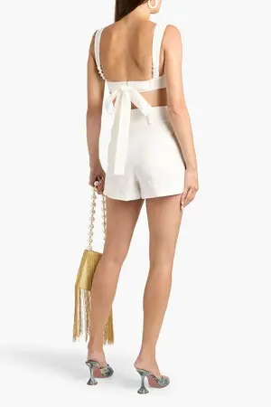 Alice + Olivia Mame Linen-blend Shorts