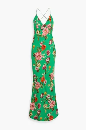 Alice + Olivia Floral-print Crepe Maxi Dress