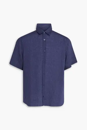 Frescobol Carioca Castro Linen Shirt - Midnight Blue