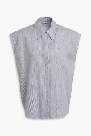 Vince Striped Linen And Cotton-blend Shirt